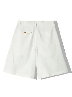 Comme Des Garçons Pleat-detail Wide-leg Shorts - White