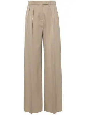 Max Mara Pleated Wide-leg Trousers - Neutrals
