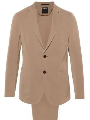 Zegna Notched-lapels Single-breasted Suit - Neutrals