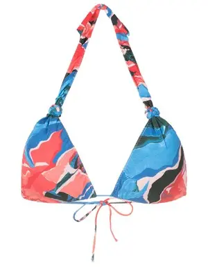 CLUBE BOSSA Graphic-print Bikini Top - Blue