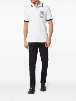 BILLIONAIRE Logo-embroidered Cotton Polo Shirt - White
