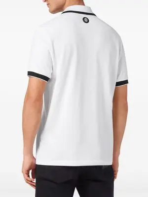 BILLIONAIRE Logo-embroidered Cotton Polo Shirt - White