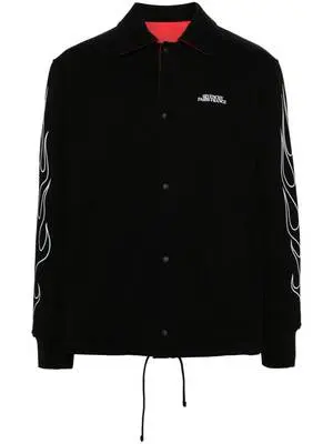 Givenchy Reversible Jersey Shirt Jacket With Flame Print