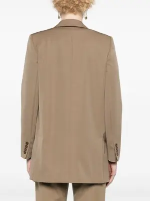 Max Mara Double-breasted Virgin Wool-blend Blazer - Brown