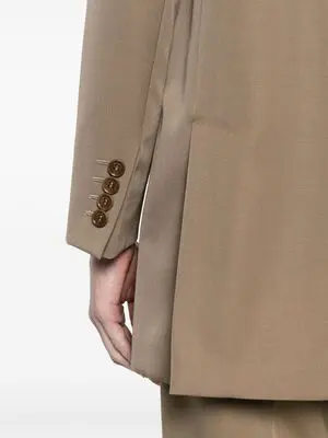 Max Mara Double-breasted Virgin Wool-blend Blazer - Brown