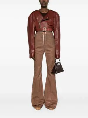 Rick Owens Micro Biker Cropped Jacket - Orange