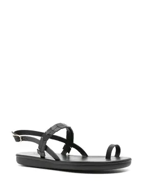 ANCIENT GREEK SANDALS Kamara Leather Sandals - Black