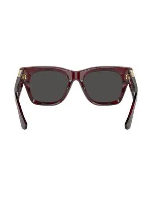 Burberry Checkered Wayfarer Sunglasses - Red