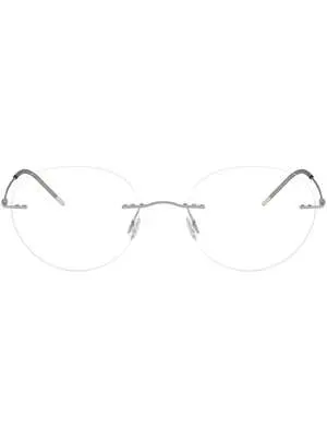 Giorgio Armani Rimless Round-frame Eyeglasses - Silver