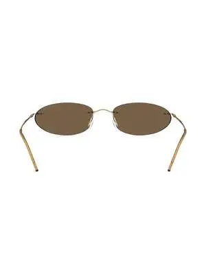 Giorgio Armani Rimless Oval Sunglasses - Gold