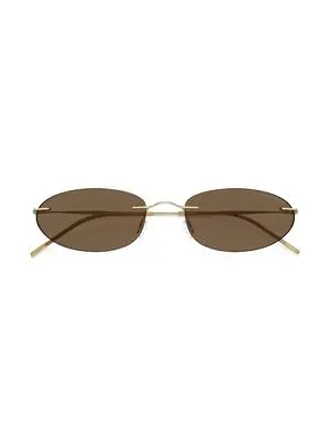 Giorgio Armani Rimless Oval Sunglasses - Gold