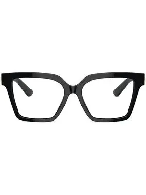 Dolce & Gabbana Logo-plaque Square-frame Glasses - Black