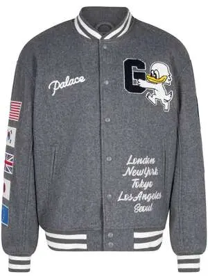 PALACE X Gap Varsity Jacket - Grey