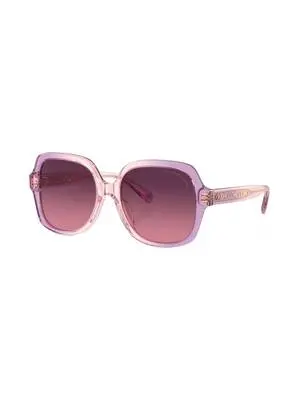 COACH Square Frame Logo Engraved Sunglasses - Purple