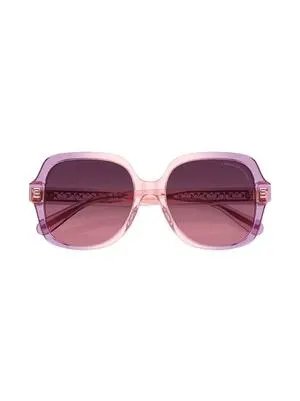 COACH Square Frame Logo Engraved Sunglasses - Purple