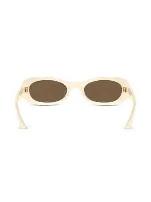 VOGUE EYEWEAR Logo-print Oval Sunglasses - Neutrals