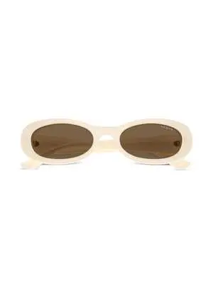 VOGUE EYEWEAR Logo-print Oval Sunglasses - Neutrals