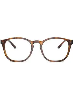 Giorgio Armani Tortoiseshell Round-frame Glasses - Brown