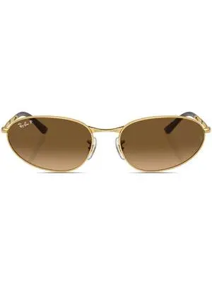 Ray-ban Oval-frame Sunglasses - Gold