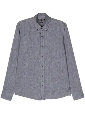 Michael Kors Slub-texture Linen Shirt - Grey