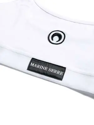 MARINE SERRE Moon-embroidered Bra - White
