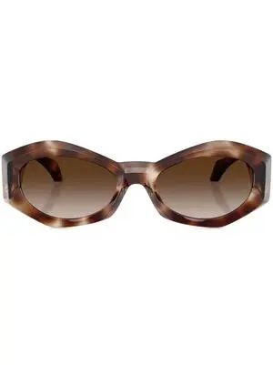 Versace Medusa Plaque Oval Sunglasses - Brown