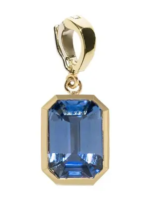 AZLEE 18kt Yellow Large Sapphire Pendant Charm