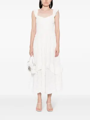 LoveShackFancy Brin Smocked Midi Dress