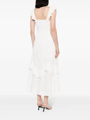 LoveShackFancy Brin Smocked Midi Dress