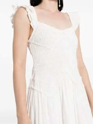 LoveShackFancy Brin Smocked Midi Dress