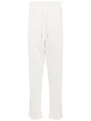LARDINI Drawstring-waist Straight-leg Trousers - White