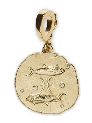 AZLEE 18kt Yellow Pisces Pendant Charm - Gold