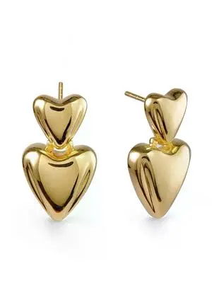 OTIUMBERG Heart Motif Stud Earrings - Gold