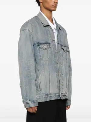 Balenciaga Reflective-logo Denim Jacket