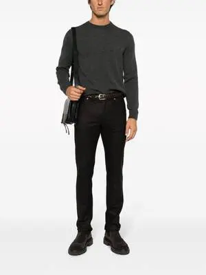 Brioni Low-rise Slim-fit Tapered Trousers - Brown