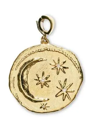 AZLEE 18kt Yellow Diamond Cosmic Coin Chain - Gold