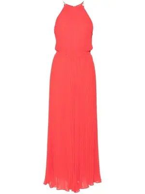 Michael Kors Pleat-detail Wide-leg Jumpsuit - Red