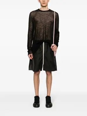 Rick Owens Semi-sheer Silk Blend Shorts