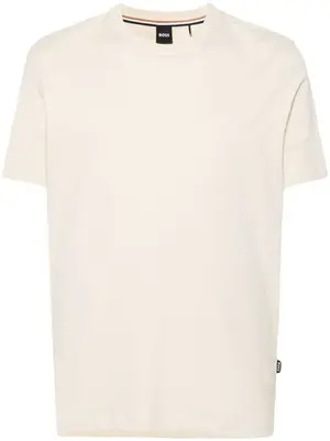 BOSS Raised-logo Cotton T-shirt - Neutrals