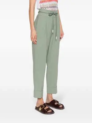 Peserico High-waisted Cropped Trousers - Green