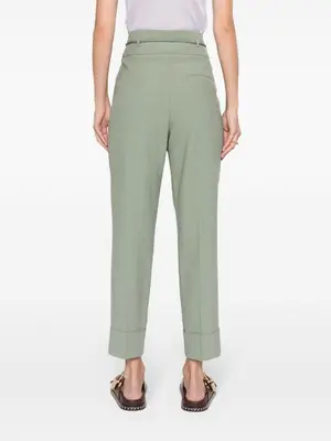 Peserico High-waisted Cropped Trousers - Green