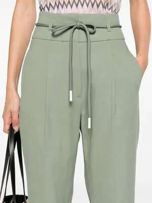 Peserico High-waisted Cropped Trousers - Green