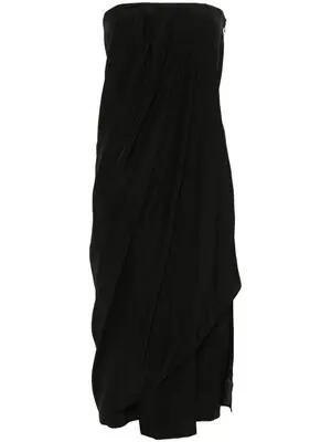 Gauge81 Onna Strapless Silk Midi Dress