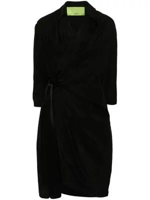Gauge81 Miya Silk Wrap Dress - Black