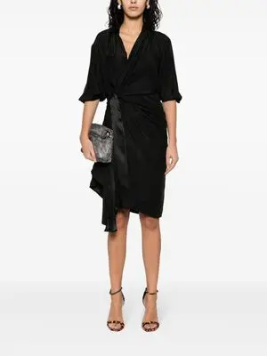 Gauge81 Miya Silk Wrap Dress - Black