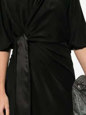 Gauge81 Miya Silk Wrap Dress - Black