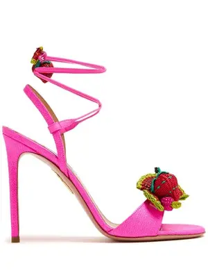 AQUAZZURA Strawberry Punch 105mm Leather Sandals