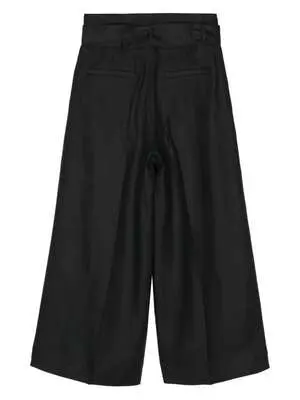 Peserico Cropped Linen Palazzo Pants
