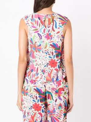 OLYMPIAH Abstract-print Sleeveless Blouse