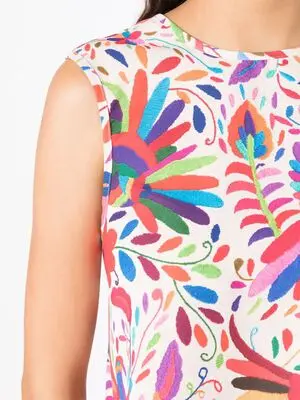 OLYMPIAH Abstract-print Sleeveless Blouse
